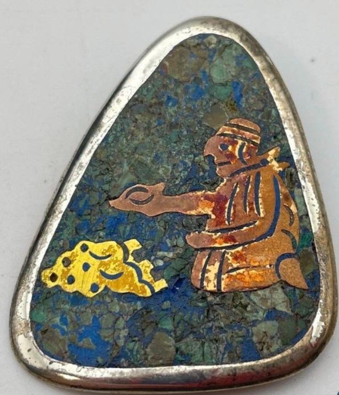 Vintage Taxco Mexico Mexican Sterling Silver 925 Aztec Tribal ...
