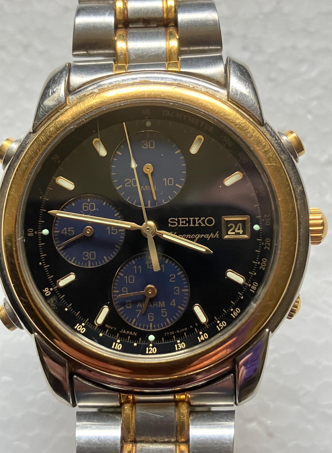 Vintage 1996 Seiko Premier Chronograph Wrist Watch With Original Band ...
