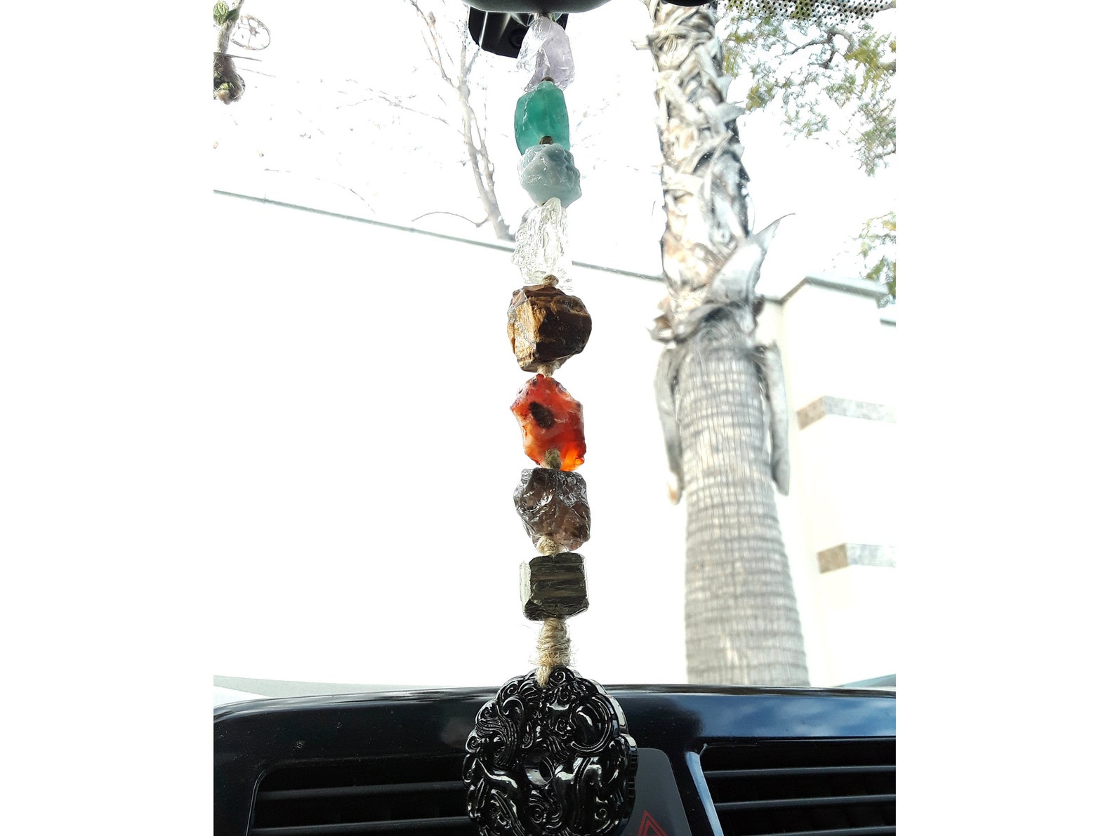 9 Crystals Hanging Charm for Car Protection and Safe - Etsy