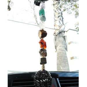 9 Crystals Hanging Charm for Car Protection and Safe Traveling, Release ...