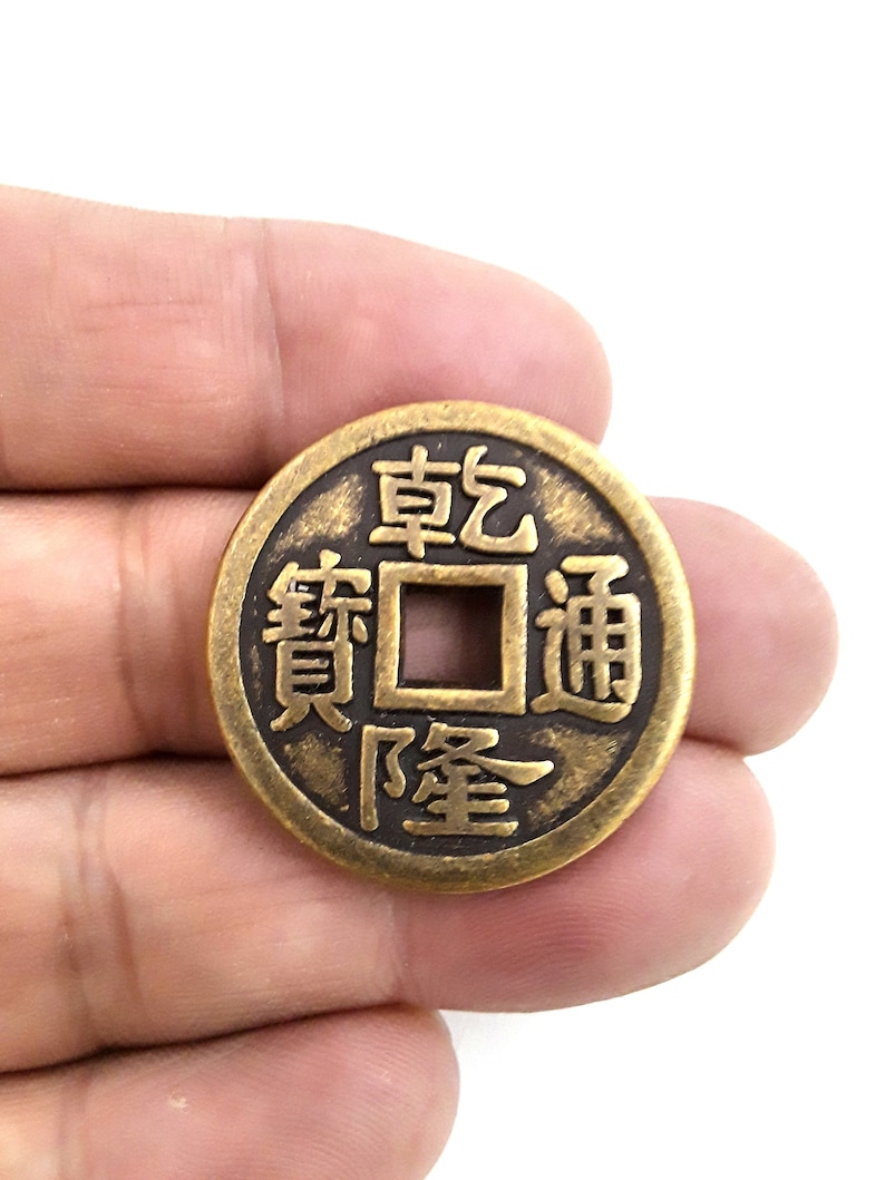 3 Pcs Extra Thick Large Brass I Ching Coins. 32 Cm Weight - Etsy