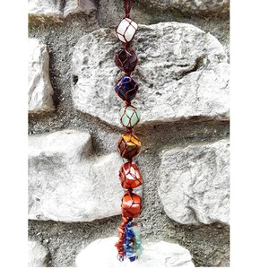 7 Chakras Crystal Hanging Healing Crystals Hanging Seven Chakras Art ...