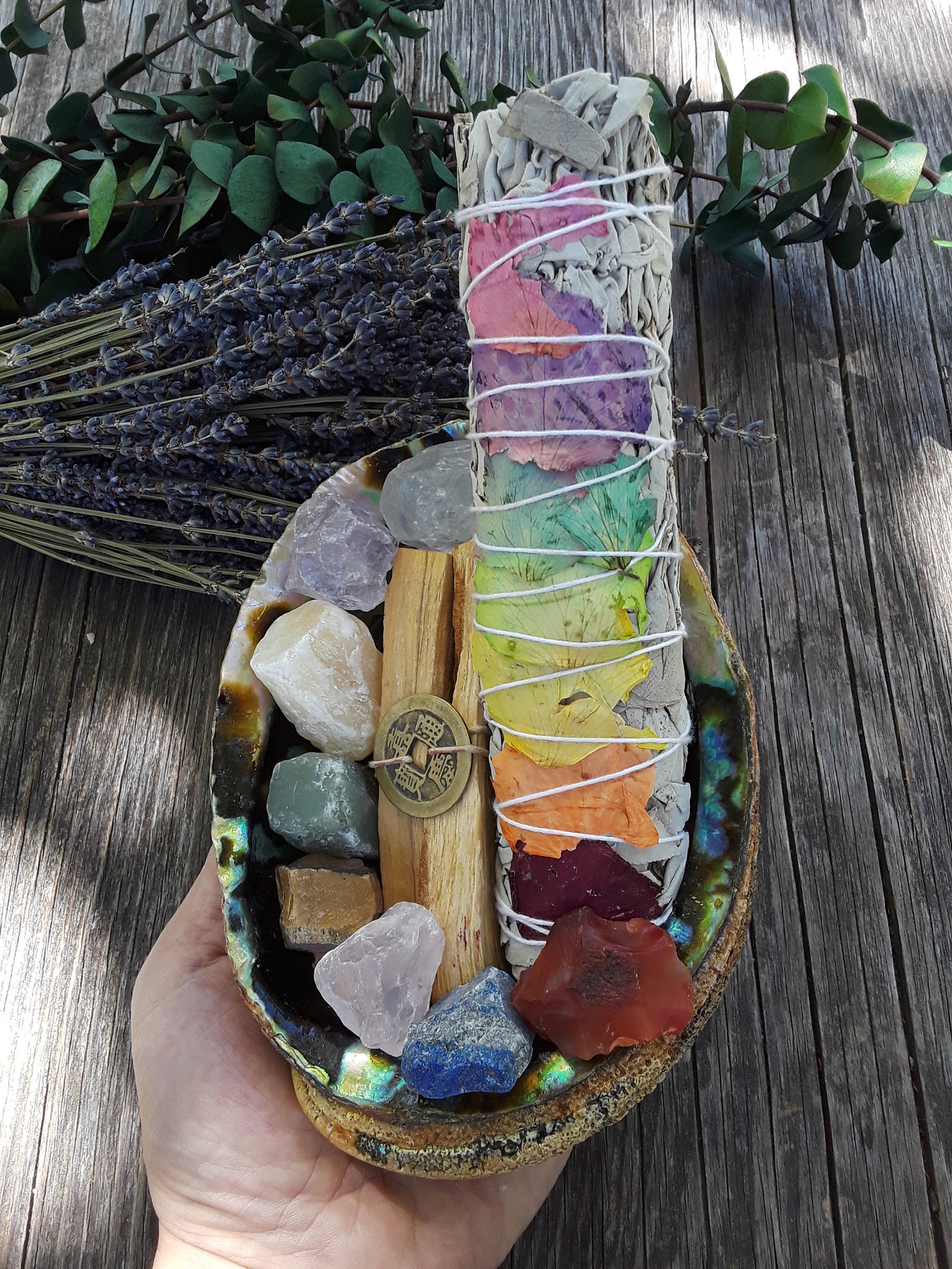 Smudge Kit Seven Chakras Sage Bundle Gift Box Set Smudging | Etsy