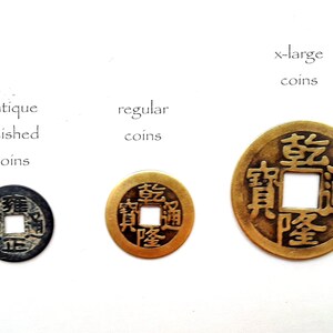 I Ching Coins With Rusty Antique Finish, 9 Brass Chinese Metal Coins 28 ...