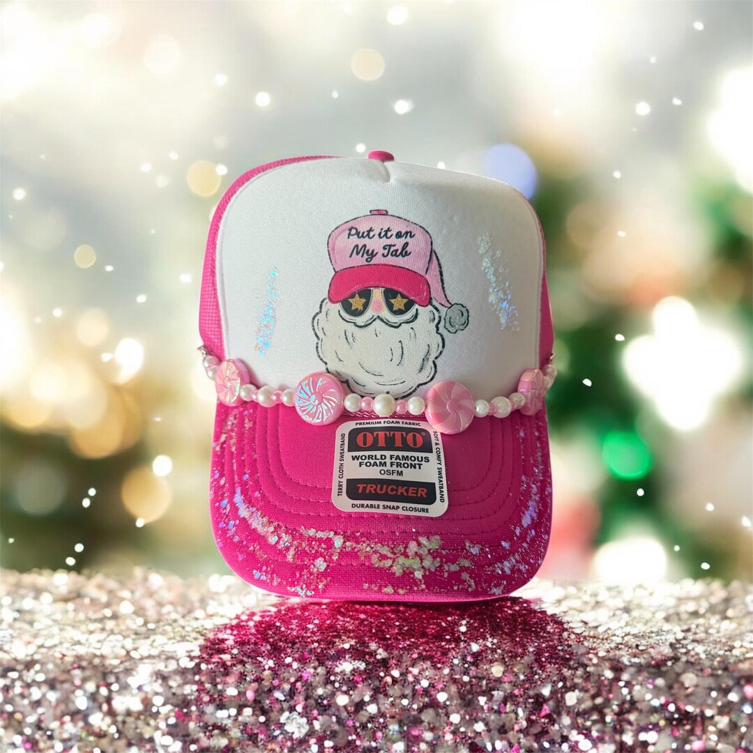 Christmas Santa’s Tab Trucker Hat With Glitter Shine - Etsy
