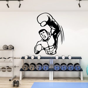 Boxing Wall Decal Boys Wall Sticker Boxing Wall Art MMA Wall Decal ...