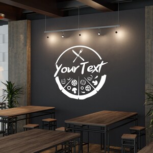 Pizza Personalized Wall Decal Pizzeria Wall Sticker Pizza Wall Sticker ...