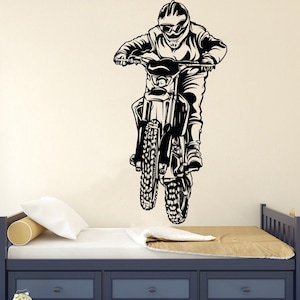 Motorcycle Wall Decal Racing Bike Wall Art Wall Decal Motocross Wall ...