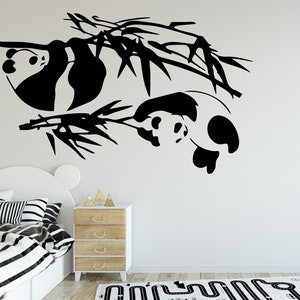 Panda Wall Decal Panda Wall Art Panda Wall Decor Panda Vinyl Sticker ...