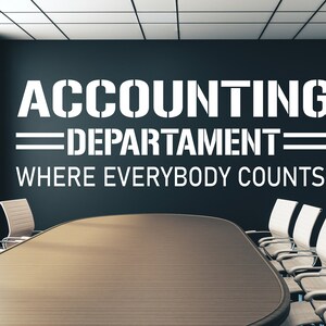 Accounting Departament Wall Decal,office Decal, Office Wall Art,office ...