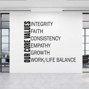 Our Core Values Wall Decal,office Wall Decal,office Wall Decor,office ...