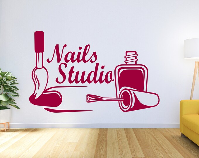 Nail Salon Wall Decal Nail Wall Art Manicure Wall Decal Beauty Salon ...