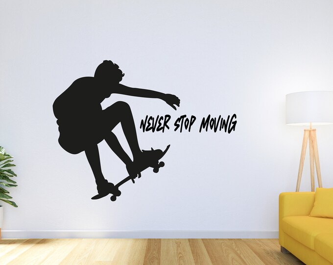 Skateboard Wall Decal Skate Decal Sport Decal Skateboard Wall Art Skate ...