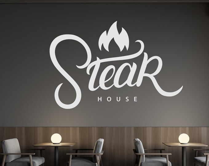 Grill Wall Decal Barbecue Wall Sticker Meat Wall Decal Vinyl Sticker ...