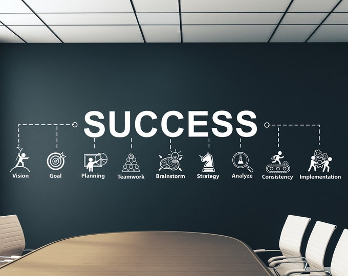 Success Wall Decal,office Decal, Office Wall Art,office Decor ...