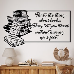 Book Wall Decal Book Wall Sticker Reading Book Decal Book Wall Sticker ...