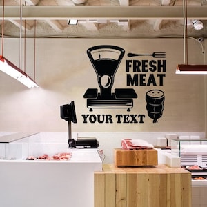 Personalized Meat Shop Wall Decal Meat Wall Decal Fresh Meat Sticker ...