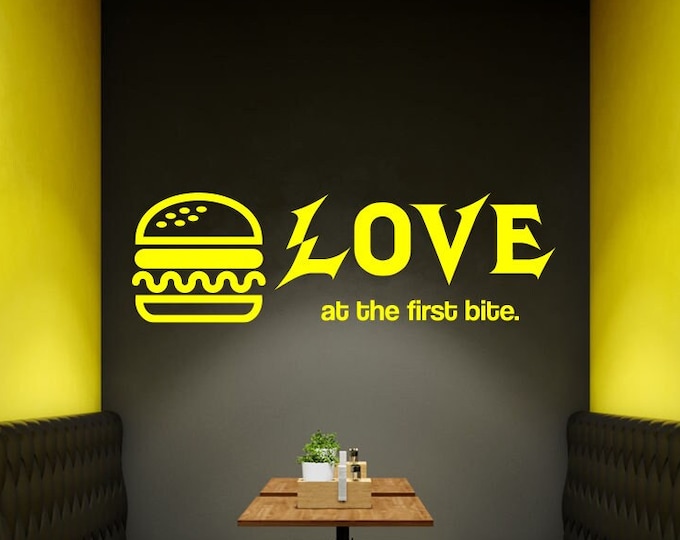 Burger Wall Decal Fast Food Wall Sticker Burger Wall Sticker Food Lover ...