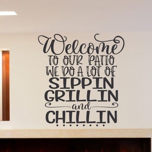 Welcome to Our Patio Decals Camping Decal Camper Decal Campfire Decal ...