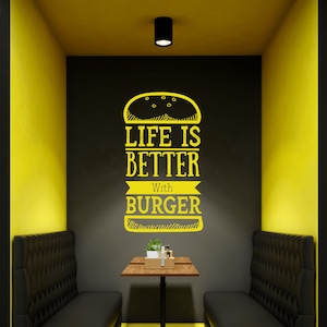 Burger Wall Decal Fast Food Wall Sticker Burger Wall Sticker Food Lover ...