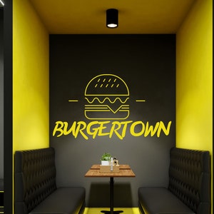 Burger Wall Decal Fast Food Wall Sticker Burger Wall Sticker Food Lover ...