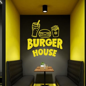 Burger Wall Decal Fast Food Wall Sticker Burger Wall Sticker Food Lover ...