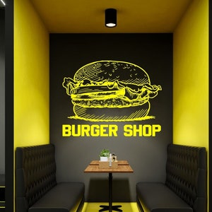 Burger Wall Decal Fast Food Wall Sticker Burger Wall Sticker Food Lover ...
