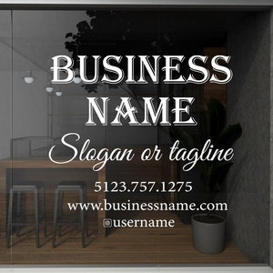 Customizable Window Decal / Busines Wall Decal / Your Company Name ...