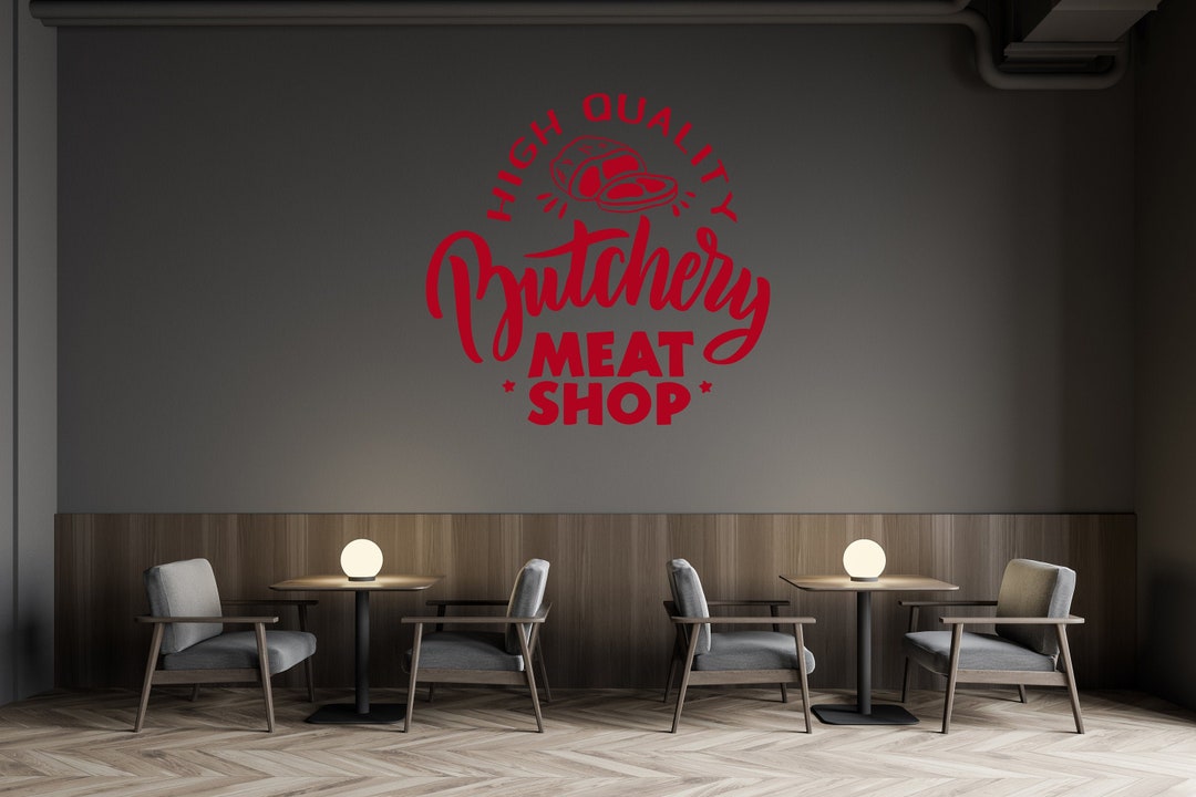Butchery Wall Decal Meat Wall Decal Fresh Meat Sticker Butchery Wall ...