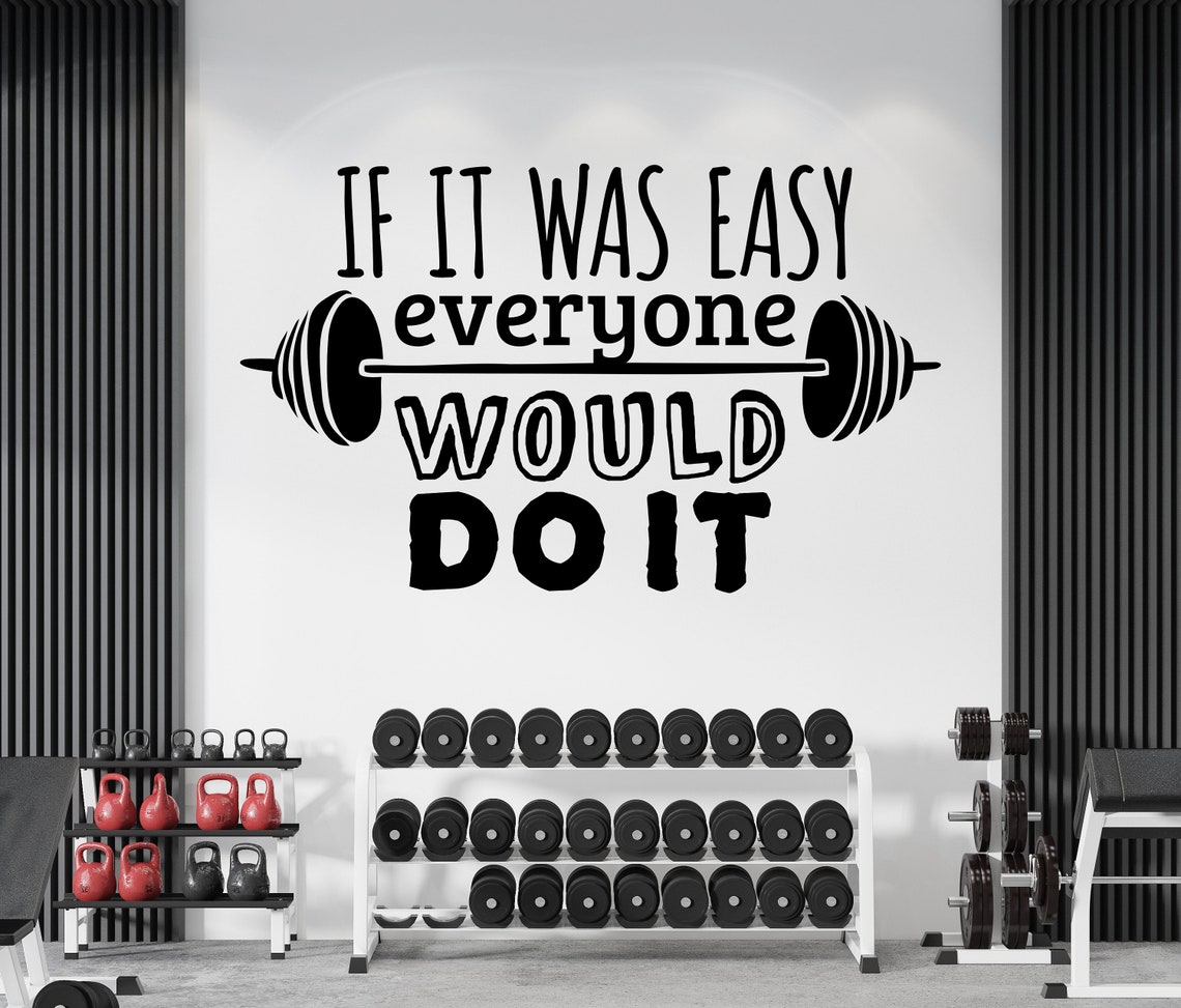 Gym Quotes Wall Decal Gym Wall Decor Sport Motivation Workout Wall Art ...