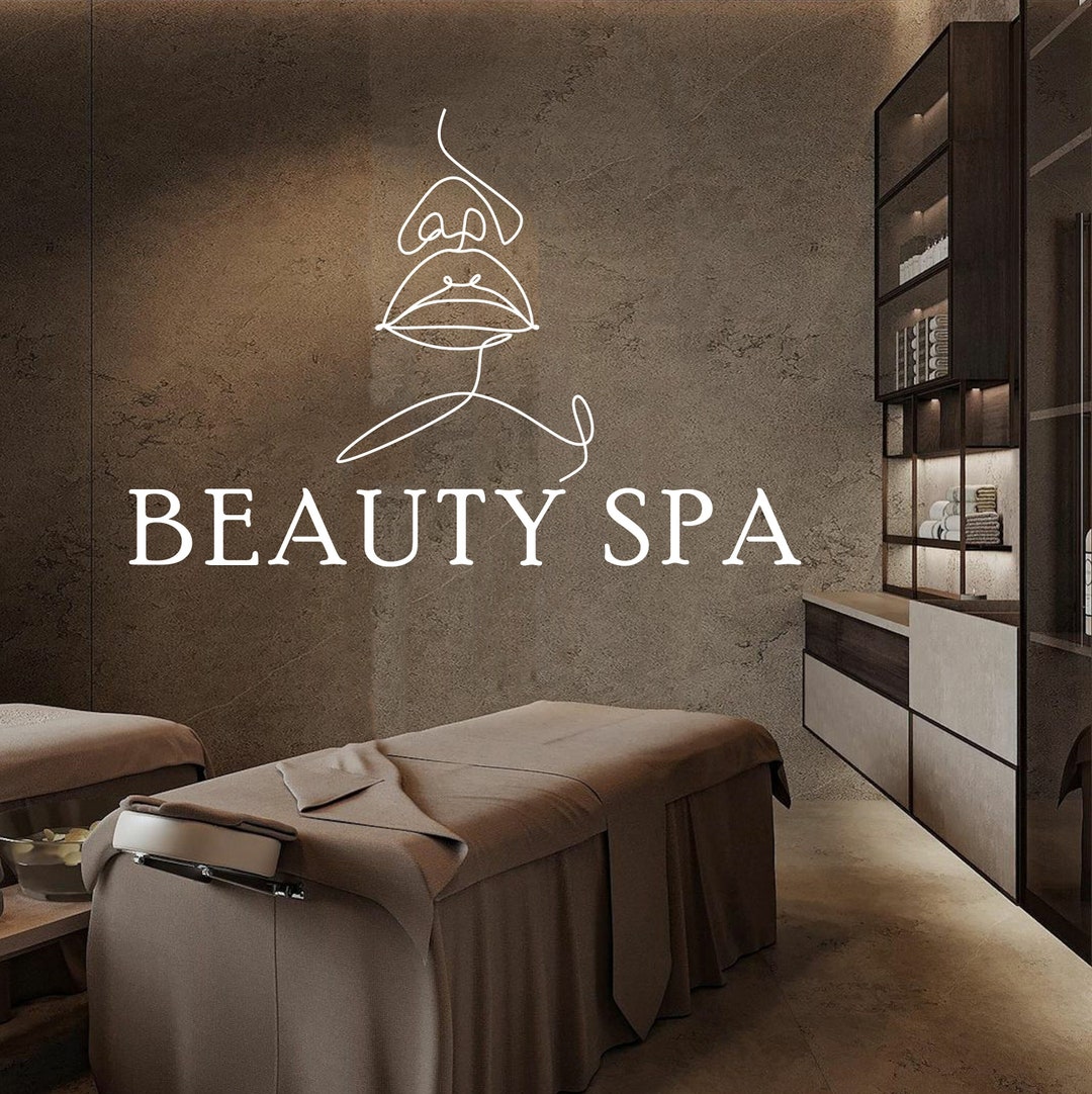 Stickers muraux une ligne Sticker beauté en vinyle Sticker SPA salon de ...
