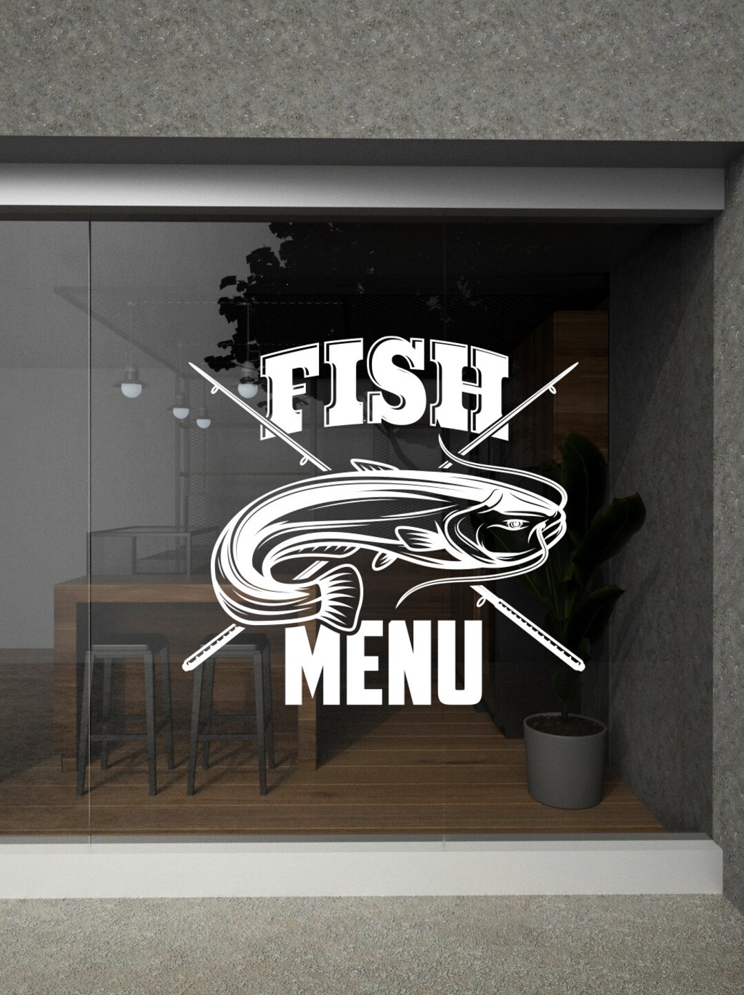 Seafood Wall Decal Fish Shop Decal Seafood Lovers Wall Decal Best ...
