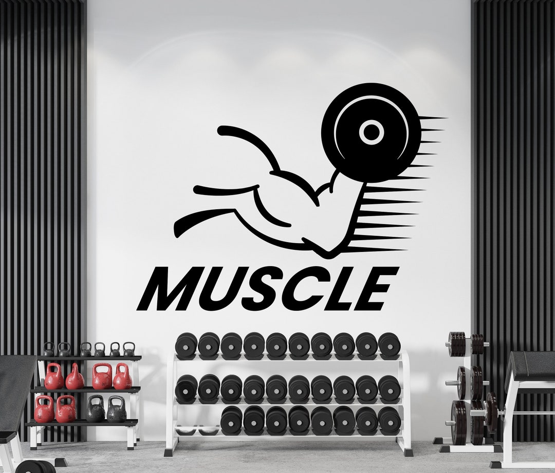 Muscle Wall Decal,gym Wall Decal,gym Wall Art,gym Wall Sticker,gym Wall ...