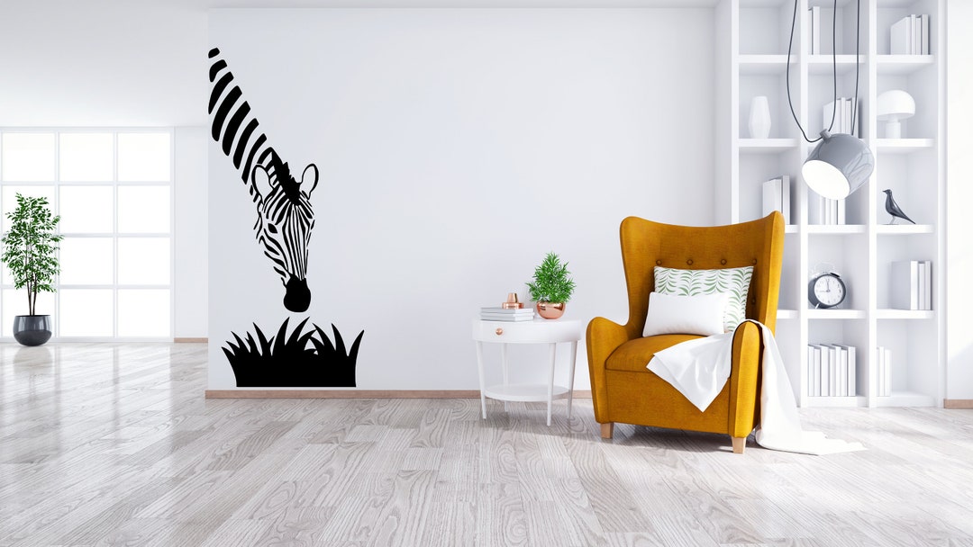 Zebra Wall Decal Animal Wall Sticker Wild Animal Decal Zebra - Etsy