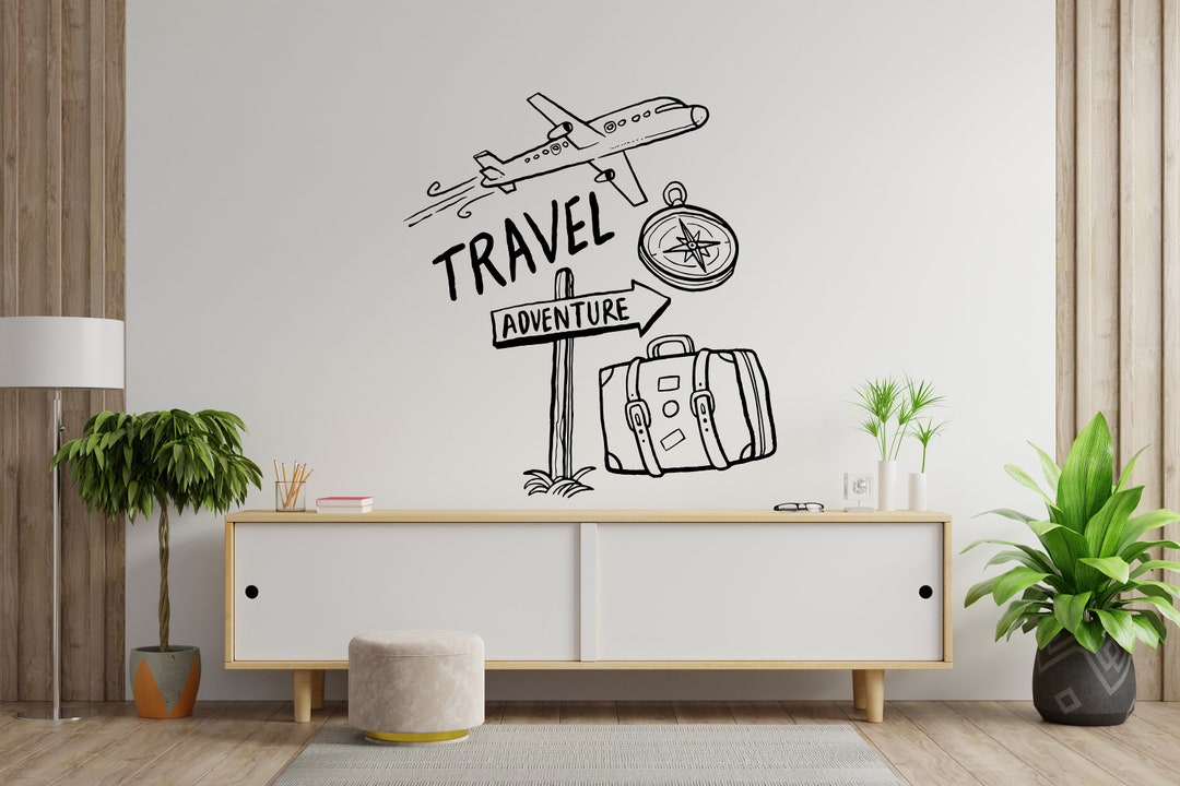 Travel Wall Decal,travel Wall Sticker,airplane Decal, Flight Decor,home ...