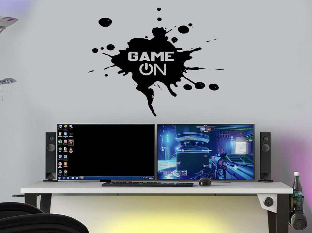 Gamer Wall Decal, Eat Sleep Game, Wall Sticker, Controller, Video Game ...
