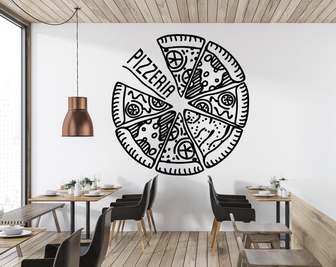 Pizza Wall Decal Pizzeria Wall Sticker Pizza Wall Sticker Food Lover ...