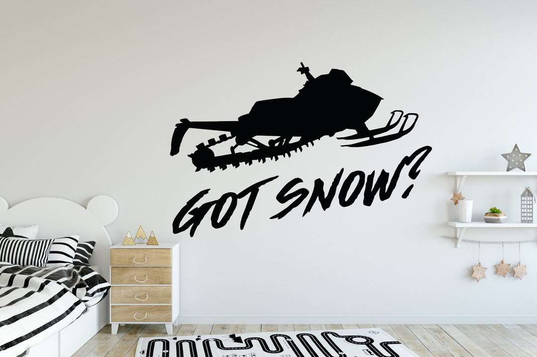 Snowmobile Wall Decal Sow Skiing Wall Sticker Smowmobile Wall Art Snow ...