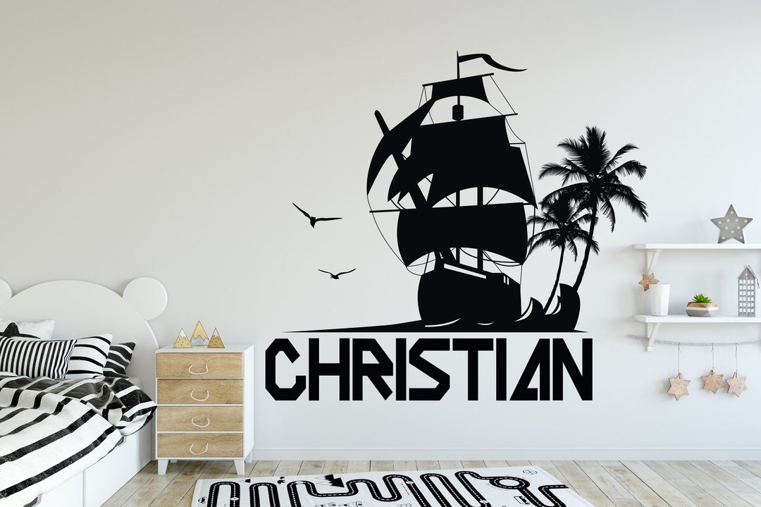 Ship Wall Decal Boat Wall Sticker Personalized Wall Decal Nursery Decal ...