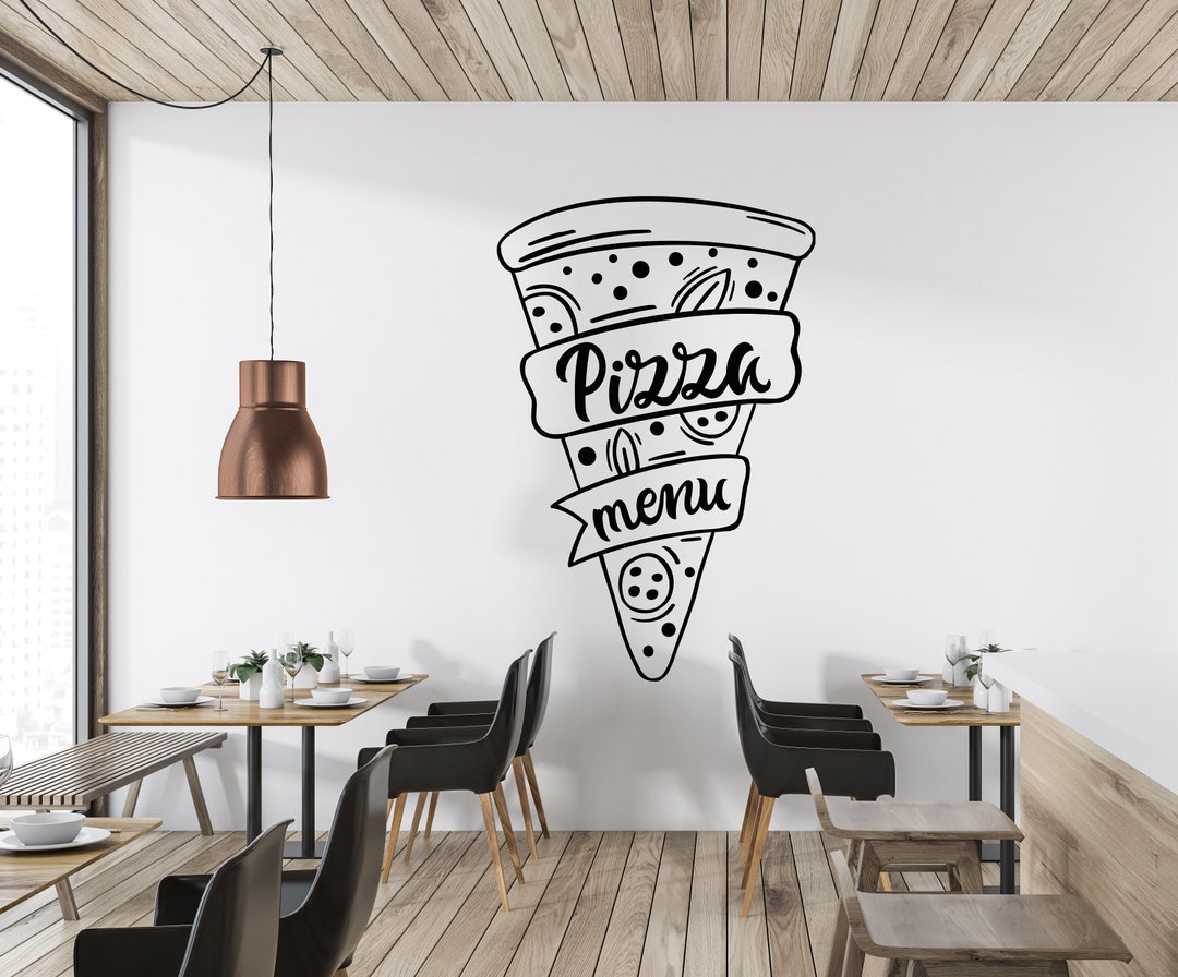 Pizza Menu Wall Decal Pizzeria Wall Sticker Pizza Wall Sticker Food ...