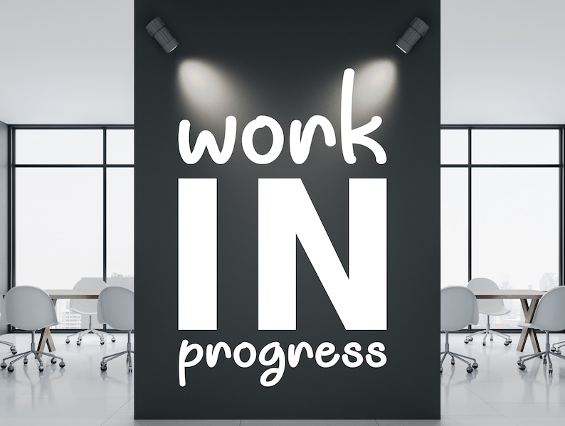 Work in Progress Wall Decaloffice Decal Office Wall - Etsy