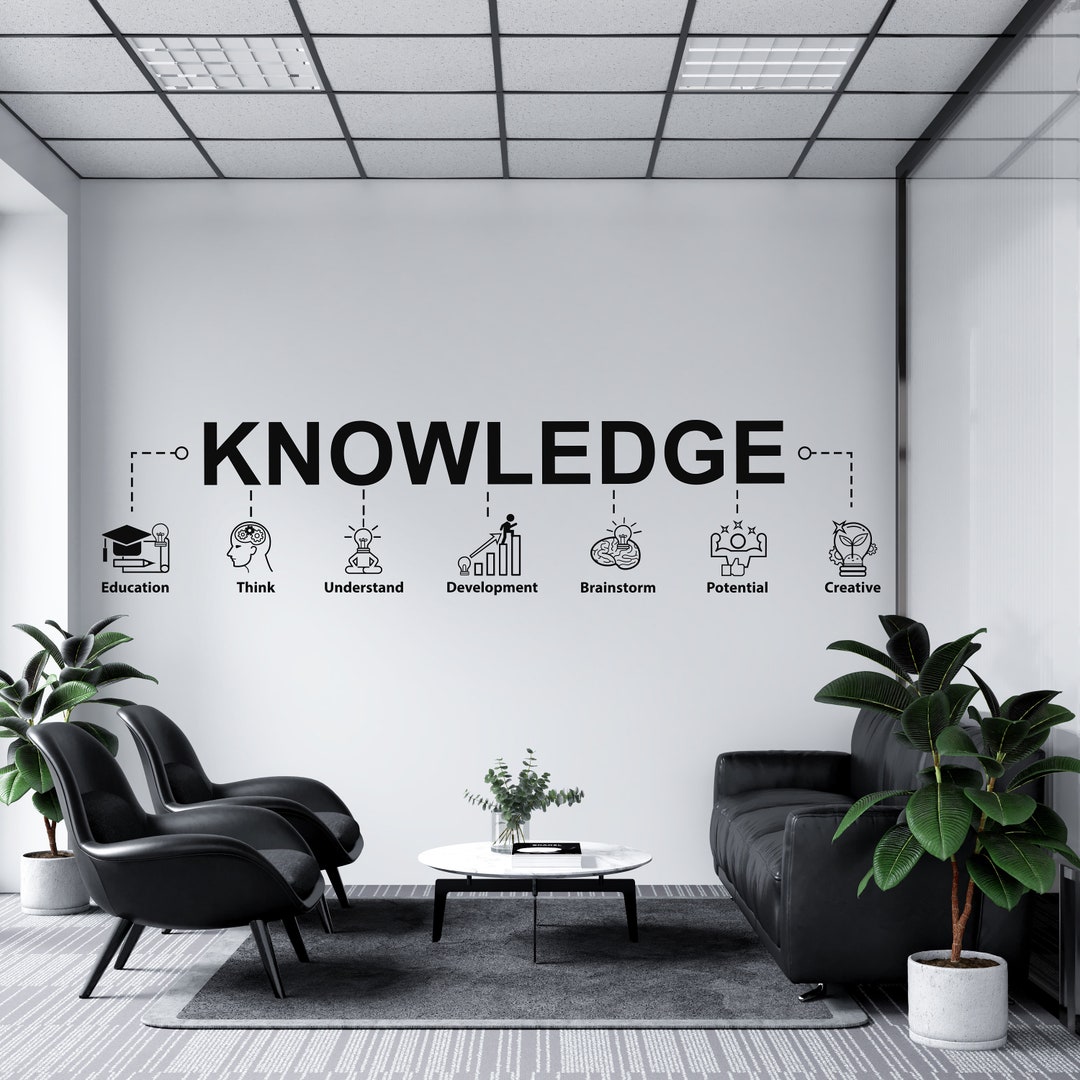 Knowledge Wall Decal,office Decal, Office Wall Art,office Decor ...
