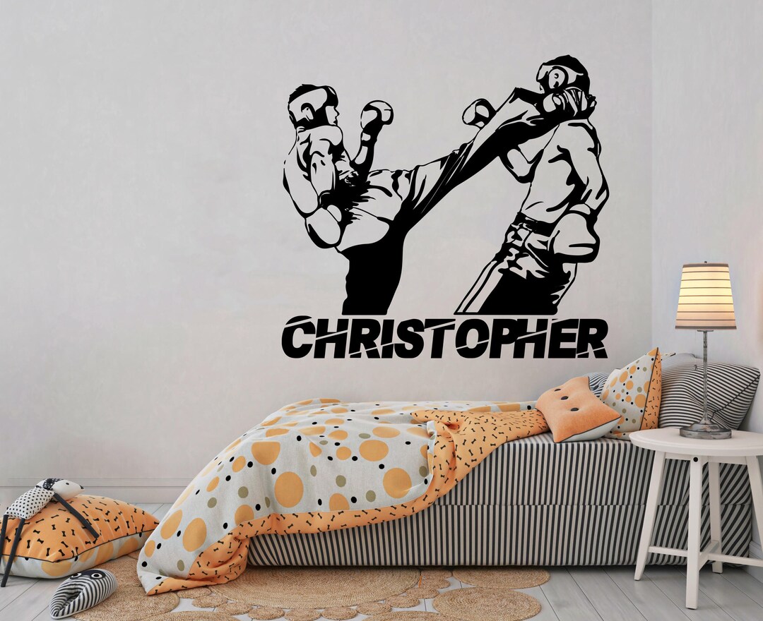 Boxing Personalized Wall Decal Boys Wall Sticker Boxing Wall Art MMA ...