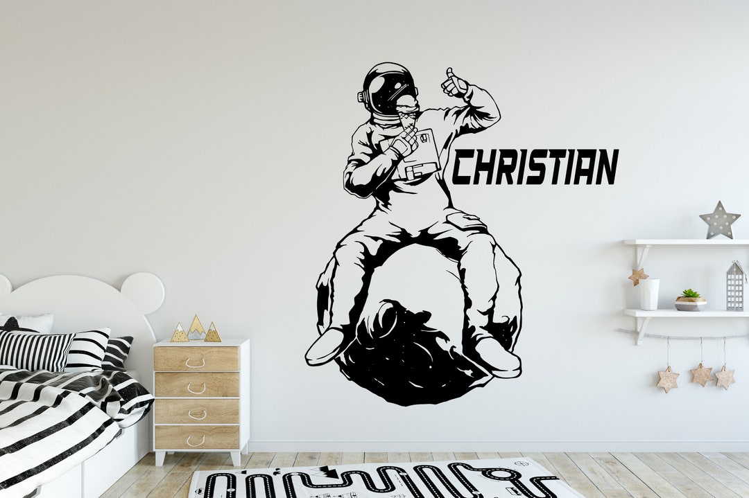 Personalized Wall Decals Space Man Wall Decals Name - Etsy