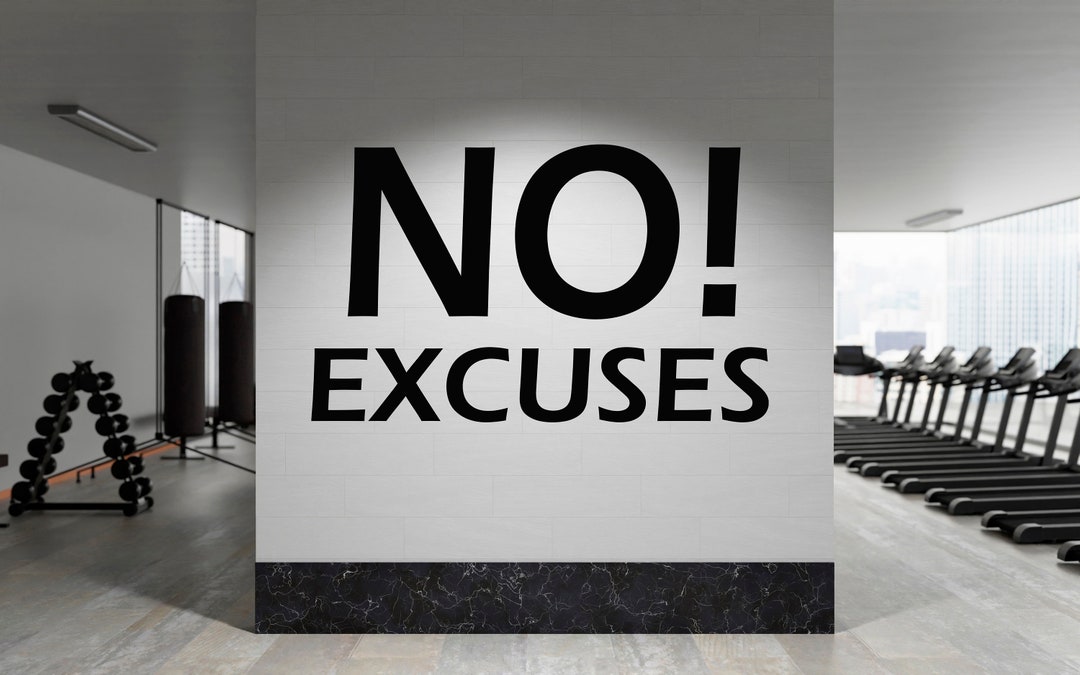 No Excuses Wall Decal,gym Wall Decal,gym Wall Decor,gym Wall Sticker ...