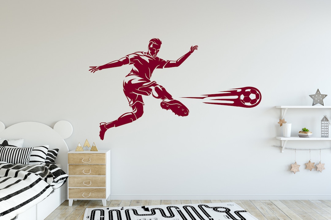 Football Player Wall Decal,soccer Wall Art,football Player Wall Sticker ...