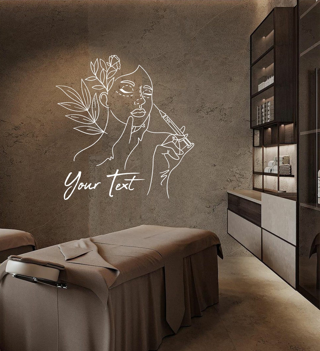Personalized Beauty Salon Wall Decal, Medicine Decor, Custom Text ...