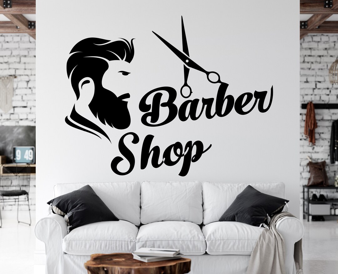 Barber Wall Decal Barber Wall Sticker Barbershop Decal Vinyl Letter ...