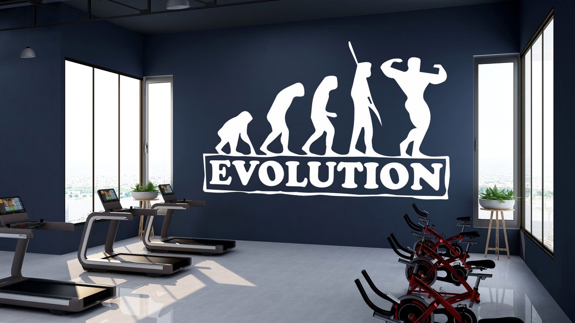 Gym Evolution Wall Decal Gym Wall Decor Sport Motivation | Etsy