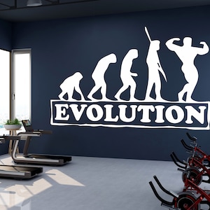 Gym Evolution Wall Decal Gym Wall Decor Sport Motivation Workout Wall ...